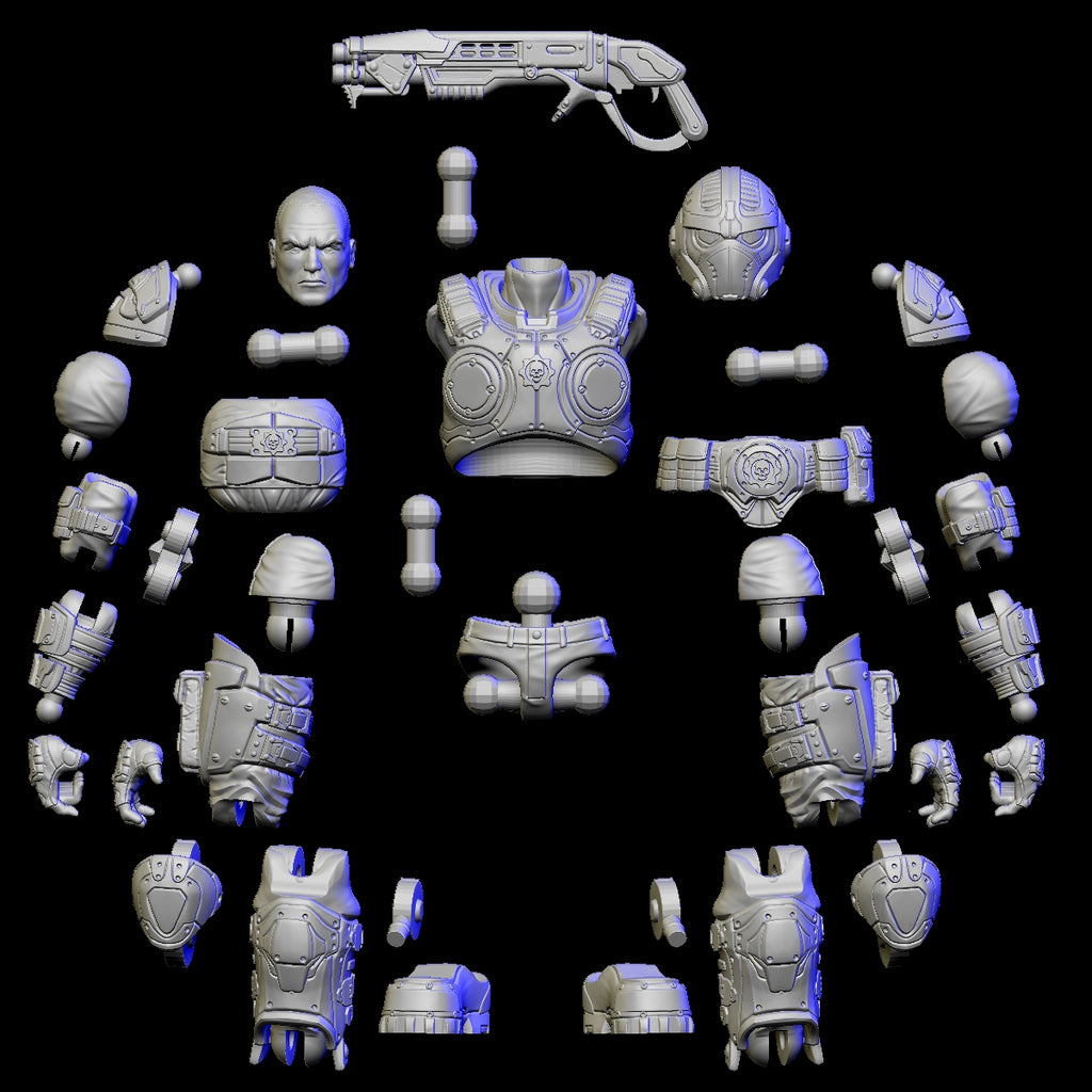 COG Soldier Articulated figure 3D file – Morphonauts