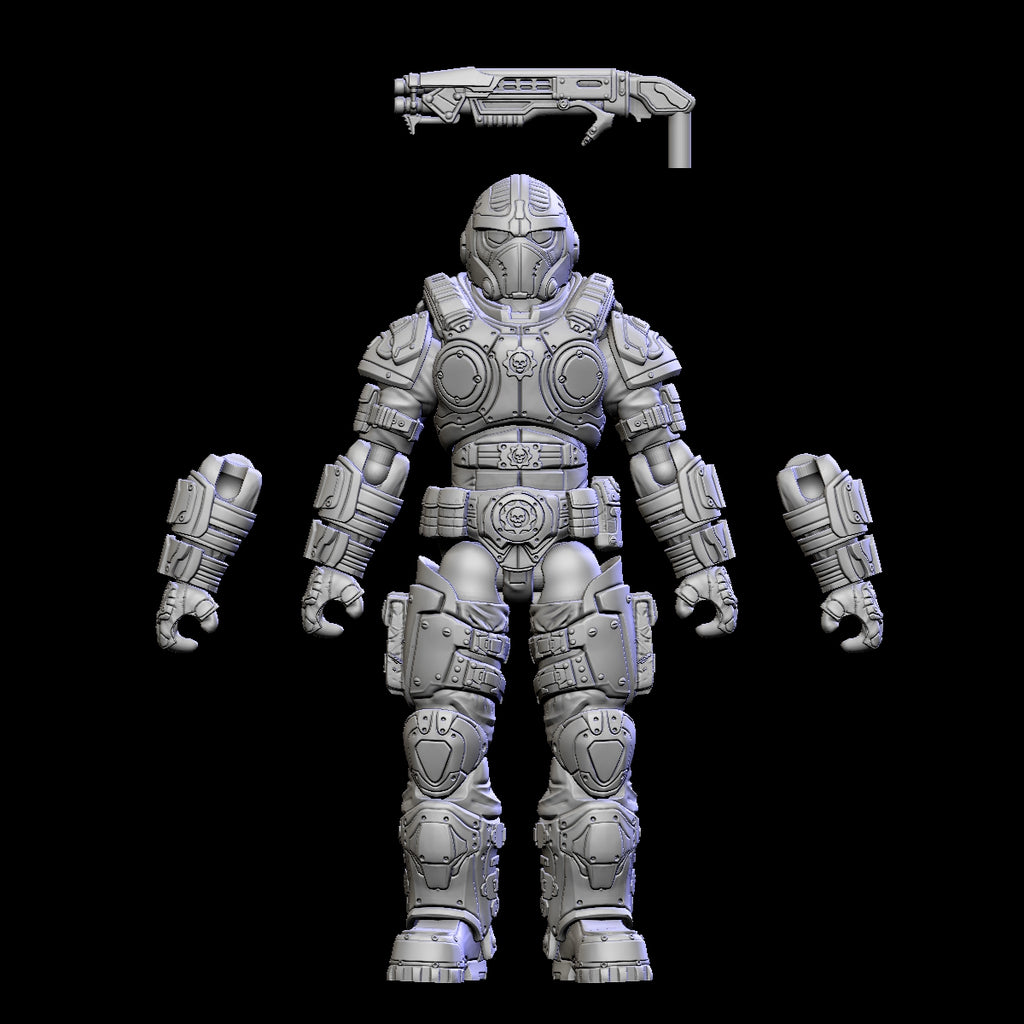 3D digital print file 1.5" articulated COG Soldier – Morphonauts