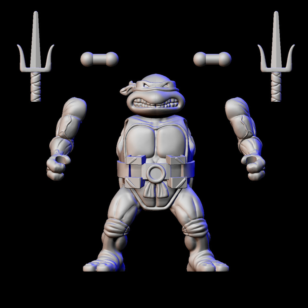 Turtle with sais "BB" 3D printed figure – Morphonauts